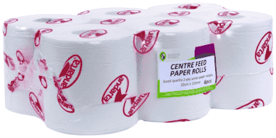 Centre Feed Paper Rolls (Pack of 6) - Industrial Plasters